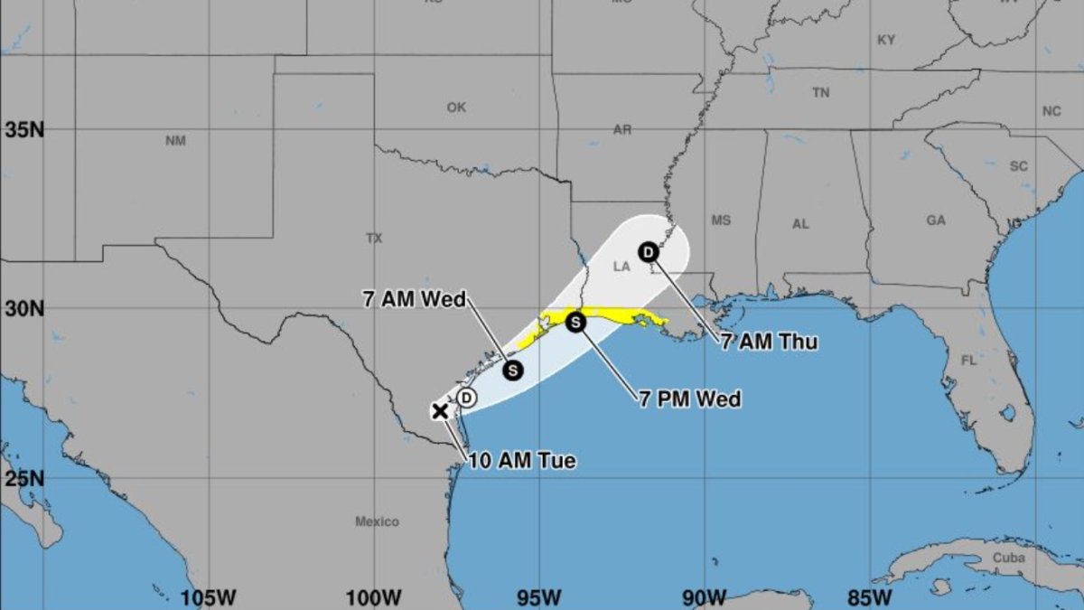 Vigilancia de tormenta tropical para la costa de Texas – Telemundo ...